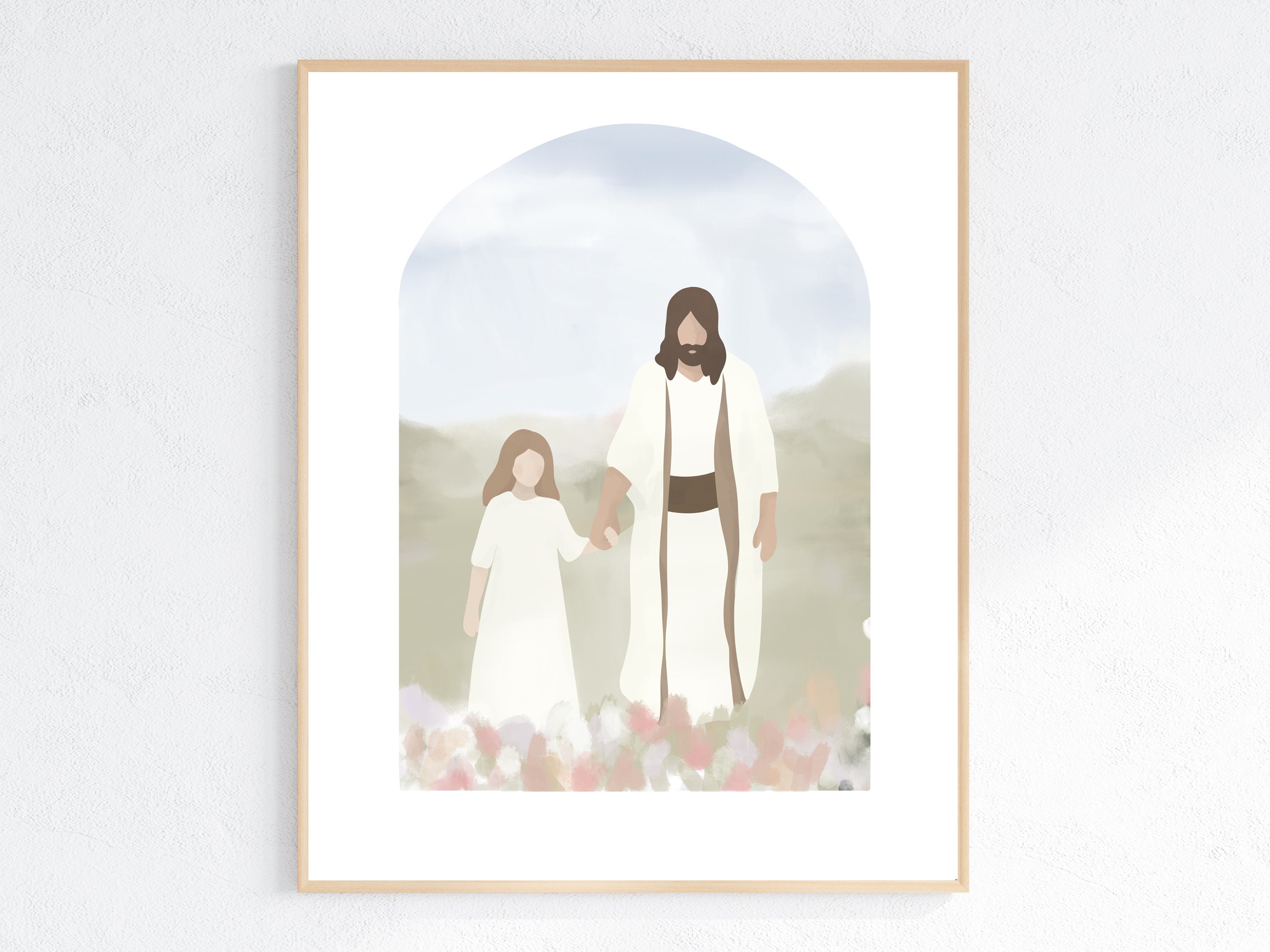 Picture of Jesus for Little Girl Printable Christian Wall - Etsy