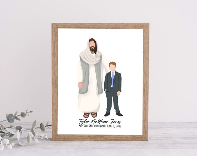 LDS Boy Baptism Tie Clip Gift Personalized CTR Faith Water Wave Dove ...
