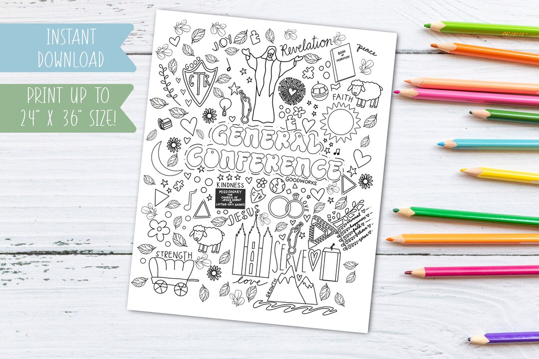LDS General Conference Coloring Page | Giant Coloring Page| LDS General ...
