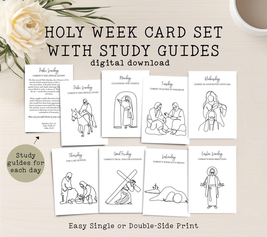 Holy Week Study Cards: Minimalist Easter Advent (digital Download) - Etsy