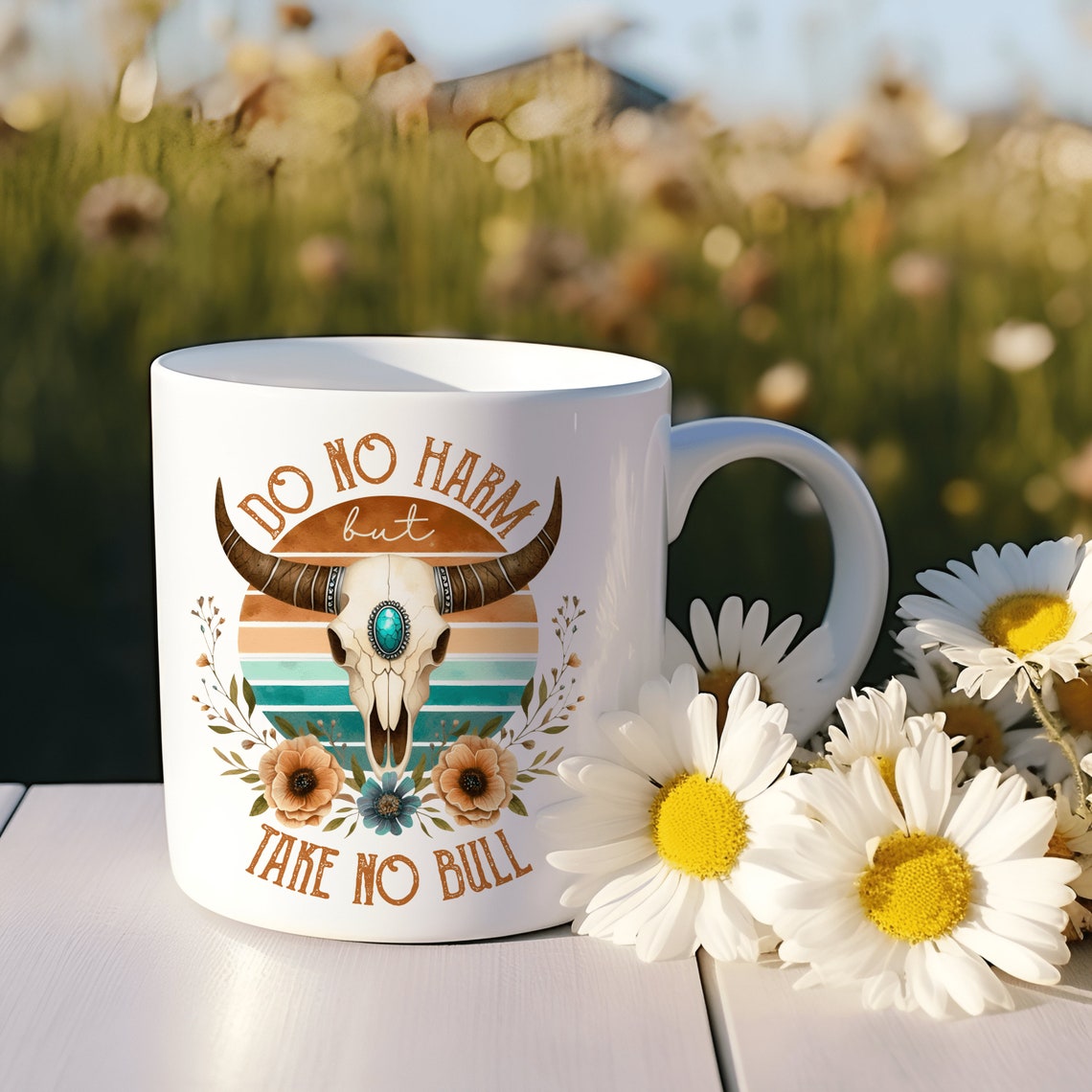 Do No Harm but Take No Bull, Sublimation Design, Cow Skull, Western ...