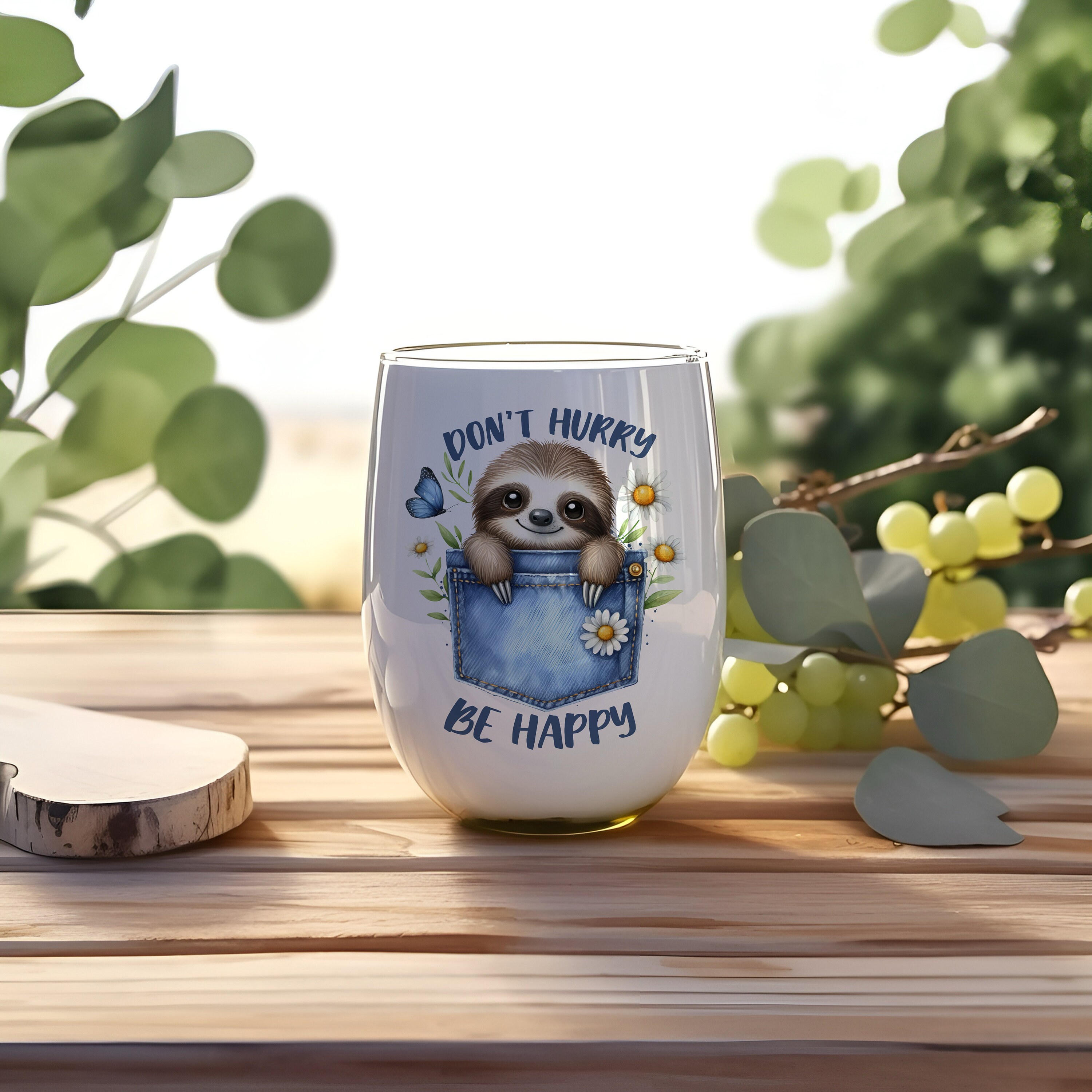Don’t Hurry Be Happy, Cute Sloth, Sublimation Designs, Transparent ...