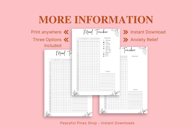 Mood Tracker Color Chart, Digital Download Mood Chart, Printable Mood ...