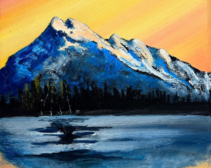 Original Canadian Mountain Landscape Oil Painting on Canvas, Mount ...
