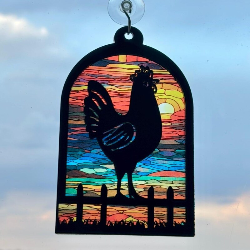 Rooster Sun Catcher - Etsy