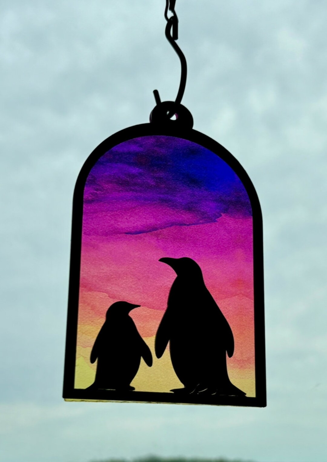 Penguin Suncatcher Suncatcher SVG Cut File for Lasers & Glowforge Laser ...