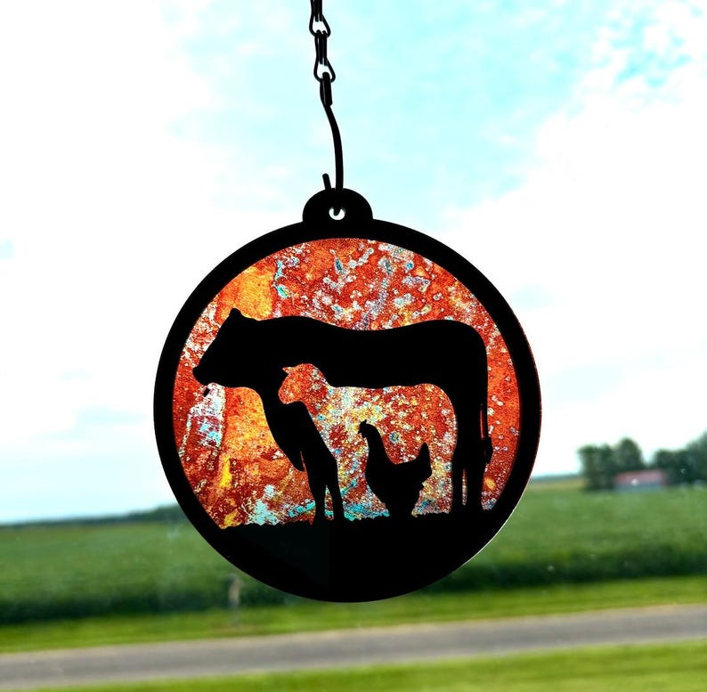 Farm Animal Sun Catcher SVG | Farm Sun Catcher Cut File | Laser File ...