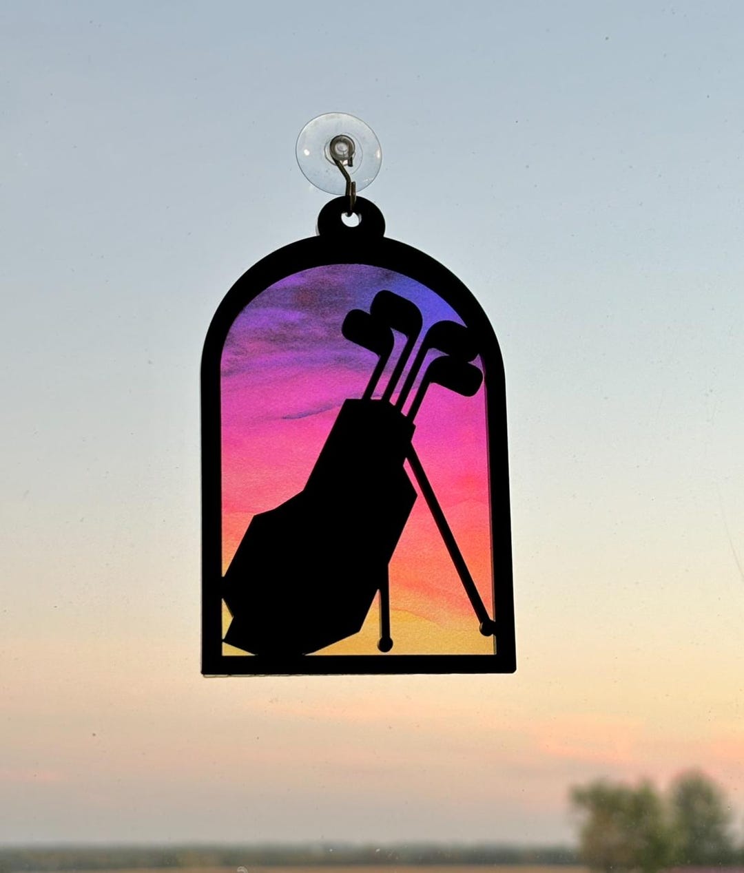 Golf Clubs Suncatcher SVG | Golfer Sun Catcher Cut File | Laser File ...