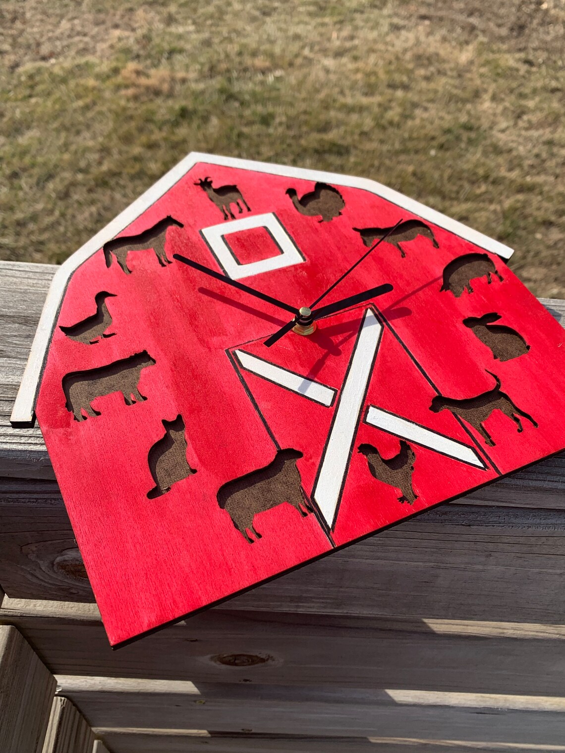Barnyard Clock Laser Cut File, SVG, Ai-lightburn and Glowforge ...