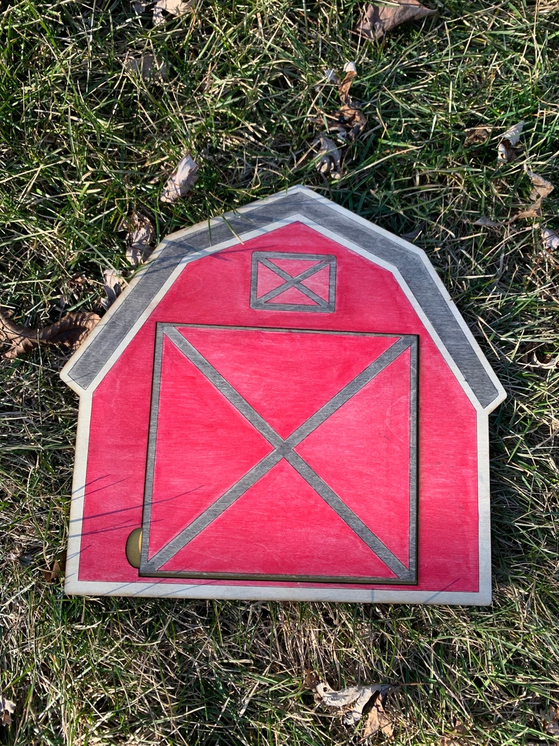 Barnyard Puzzle Laser Cut File SVG, AI 5 Layer Farm Puzzle With Pig ...