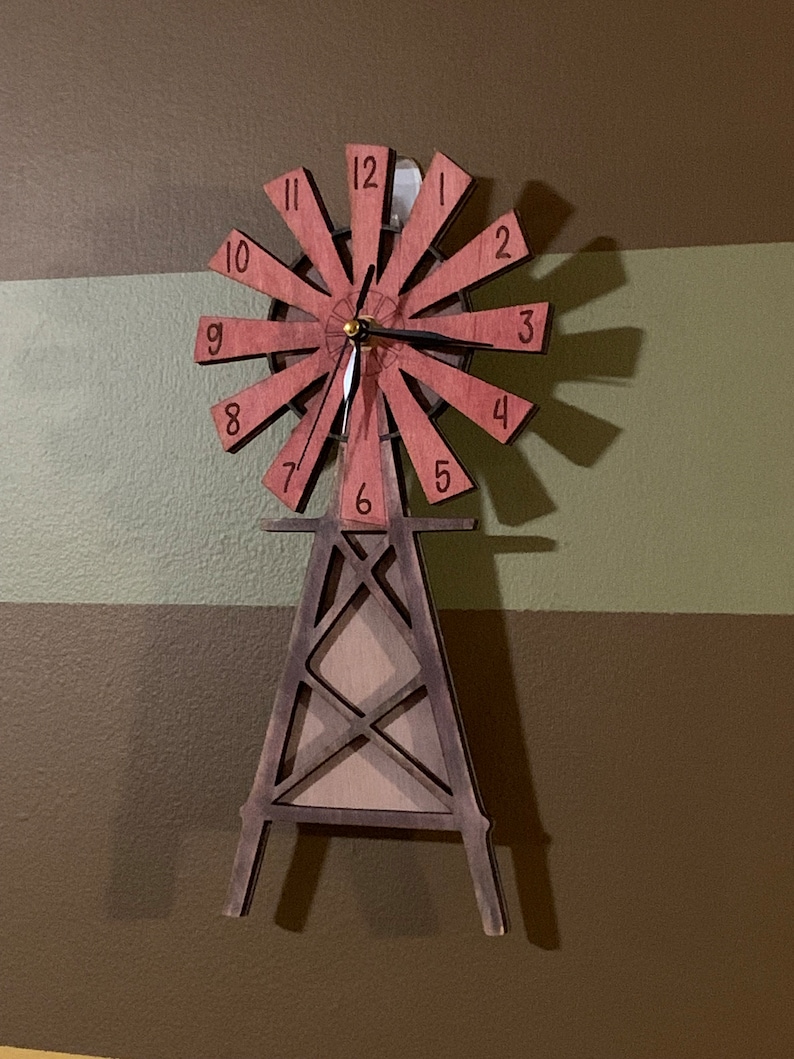 Windmill Clock Laser Cut File, SVG, AI, Pdf-lightburn and Glowforge ...