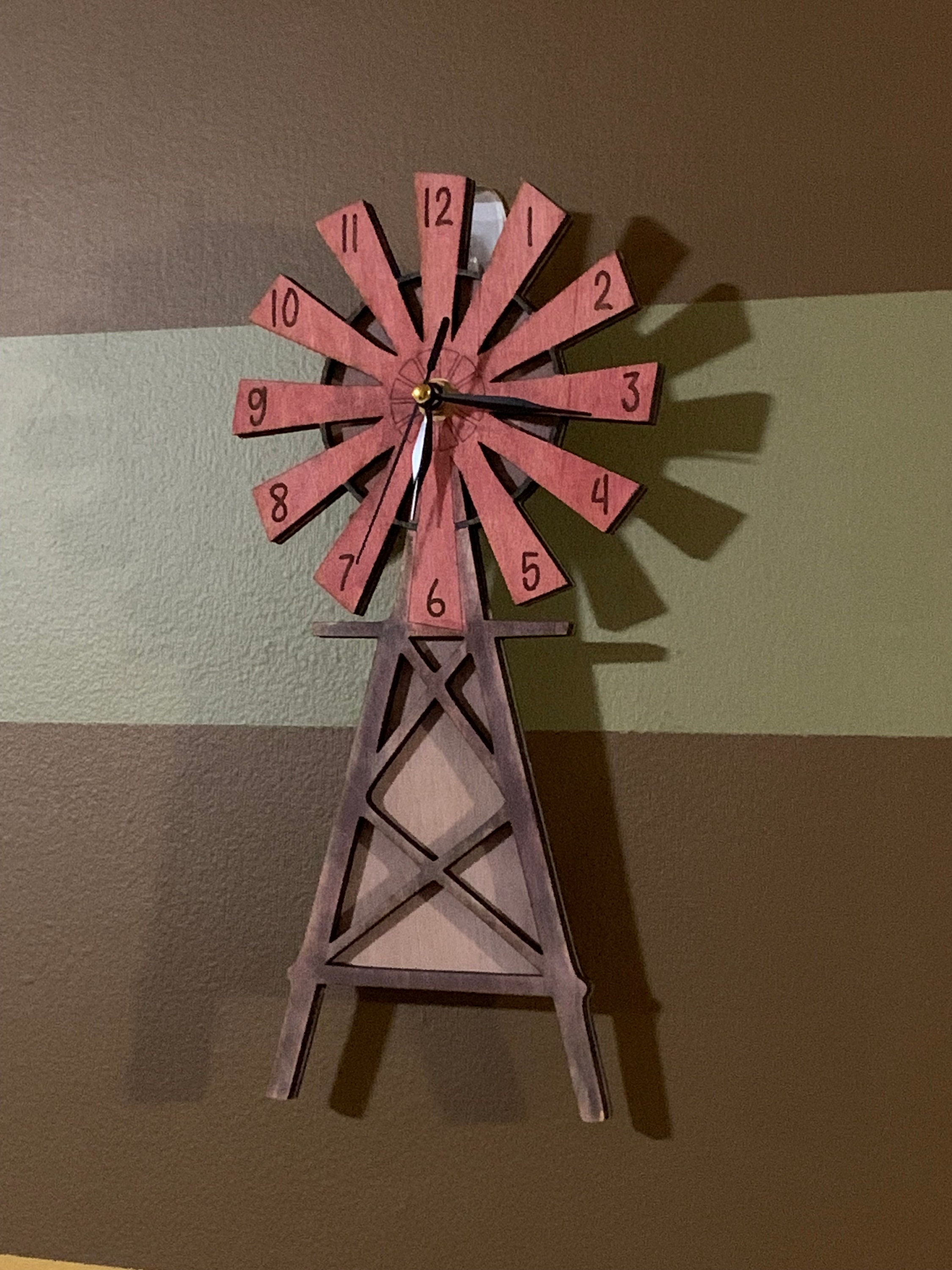 Windmill Clock Laser Cut File, SVG, AI, Pdf-lightburn and Glowforge ...