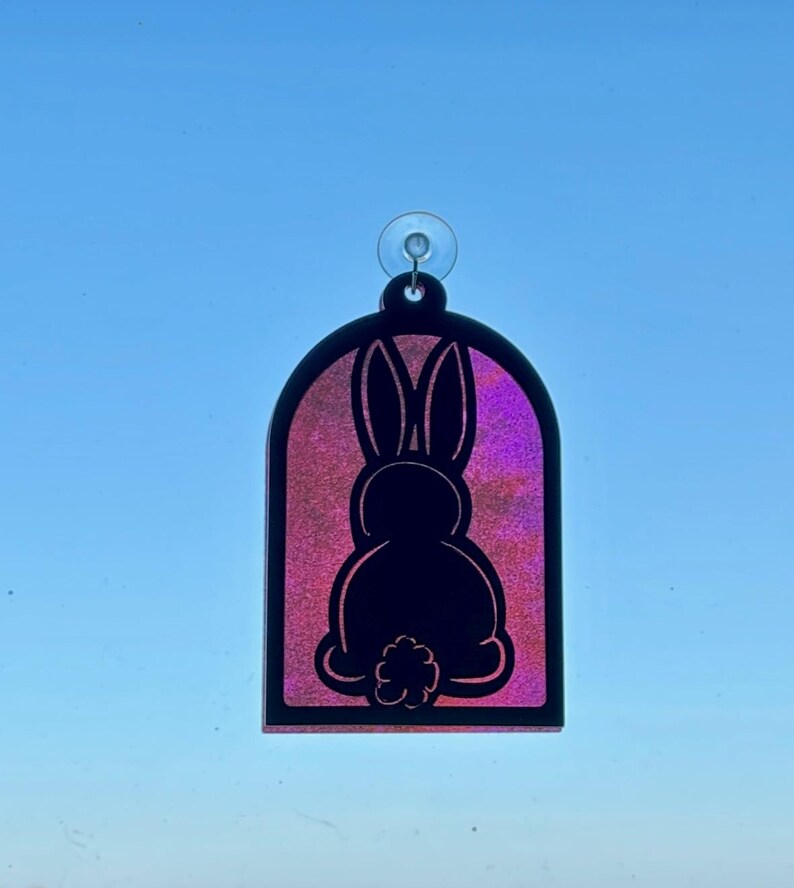 Bunny Bum Suncatcher SVG | Easter Sun Catcher Cut File | Laser File for ...