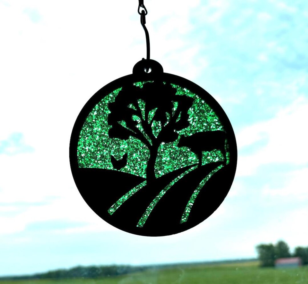 Cow and Chicken Suncatcher SVG | Rustic Farm Sun Catcher Cut File ...
