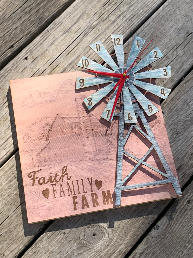 Windmill Clock Laser Cut File, SVG, AI, Pdf-lightburn and Glowforge ...