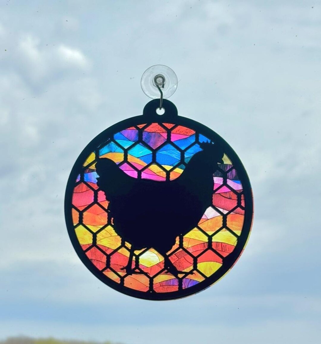 Chicken Suncatcher | Farm Sun Catcher | Rooster Laser Cut File ...