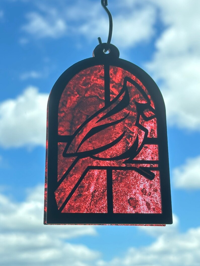 Cardinal Suncatcher SVG Bird Suncatcher Memorial Gift Laser Cut File ...