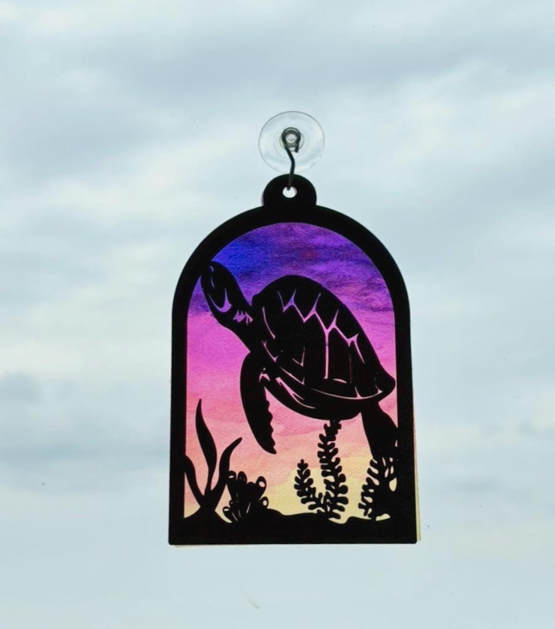 Sea Turtle Sun Catcher SVG | Turtle Sun Catcher Cut File | Laser File ...