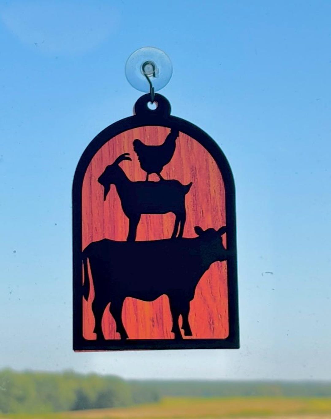 Cow Goat Chicken Sun Catcher SVG | Farm Sun Catcher | Cut File | File ...