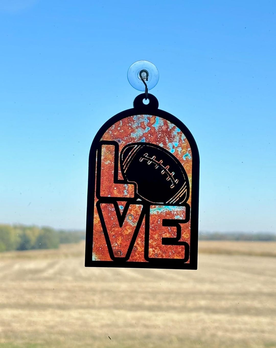 Football Suncatcher SVG | Football Love Sun Catcher Cut File | Laser ...