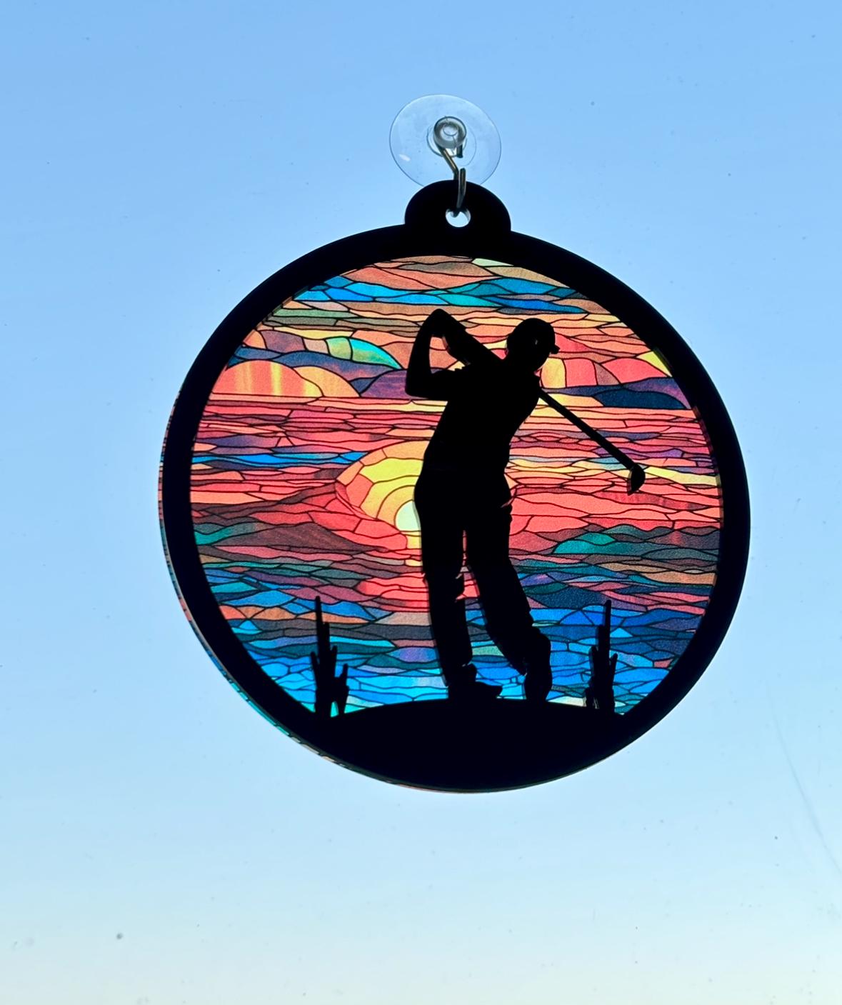 Golf Suncatcher SVG Golfer Sun Catcher Cut File Laser File for Lasers ...