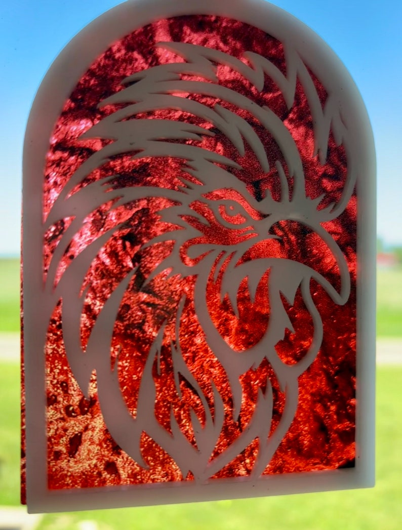 Rooster Suncatcher SVG Farm Sun Catcher Rustic Chicken Cut File for ...