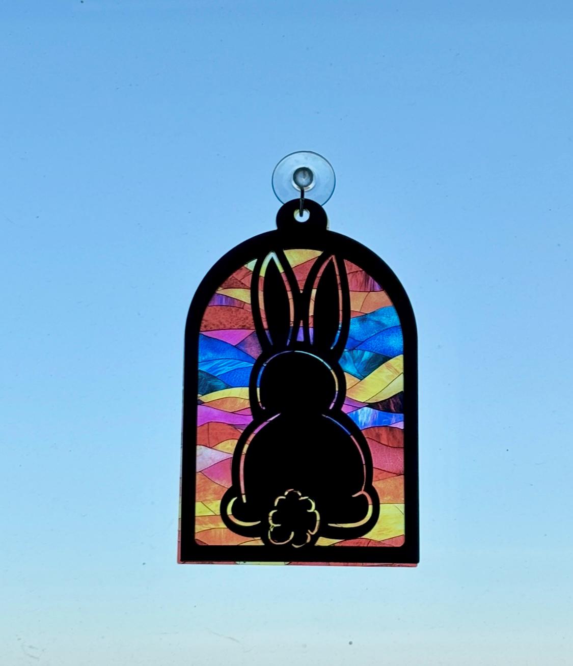 Bunny Bum Suncatcher SVG | Easter Sun Catcher Cut File | Laser File for ...