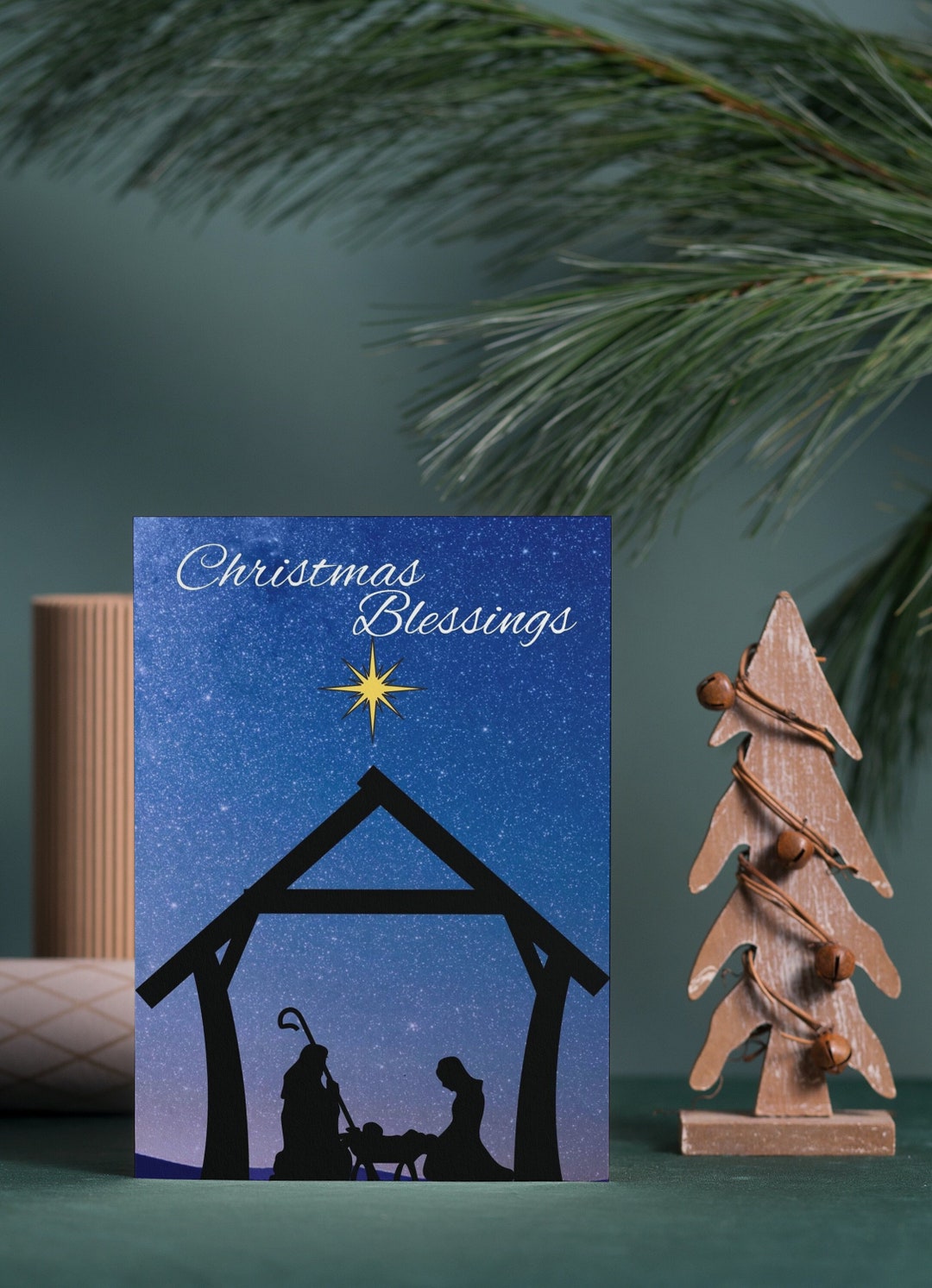 Printable 5x7 Christmas Blessings Holiday Card - Etsy