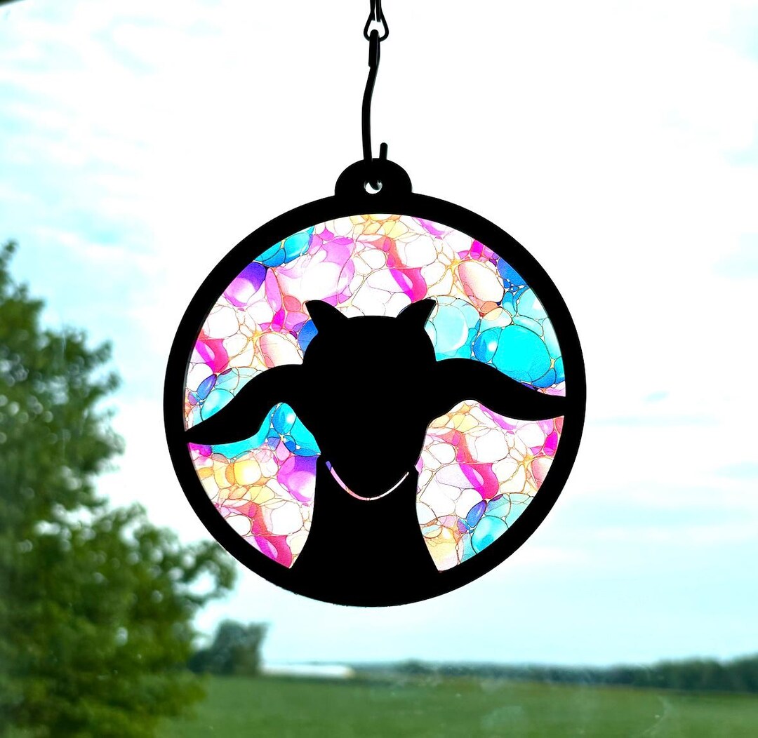 Goat Suncatcher SVG | Rustic Farm Sun Catcher Cut File | Laser File for ...