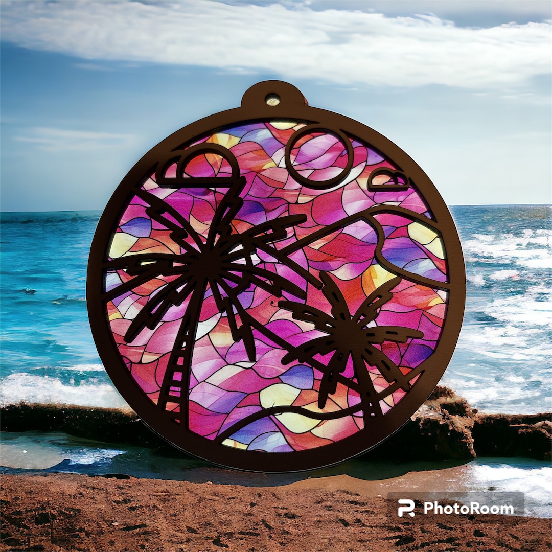 Beach Suncatcher SVG Bundle | Vacation Sun Catcher Cut File for Lasers ...