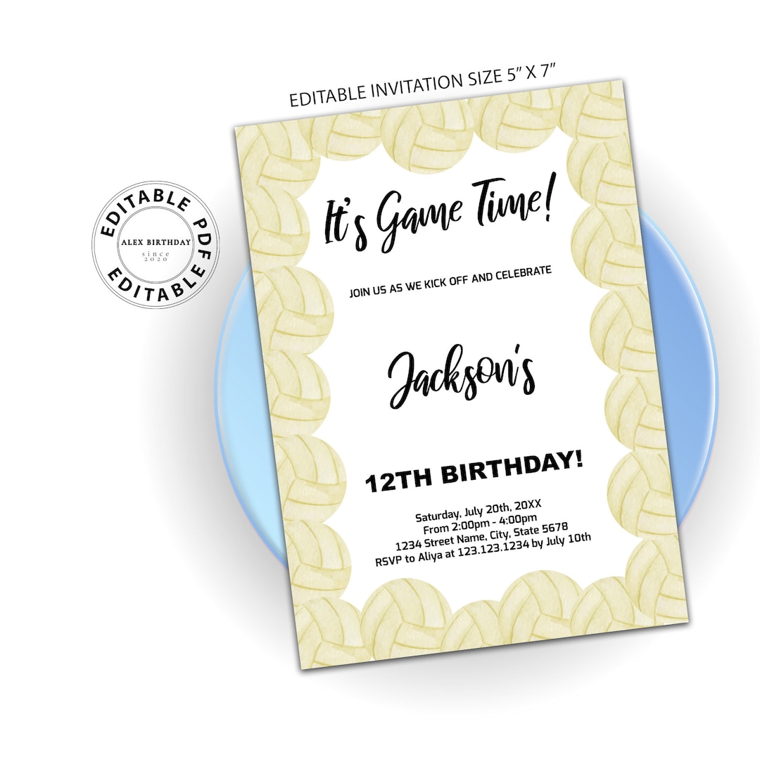 Invitación de cumpleaños de voleibol invitación de voleibol - Etsy México