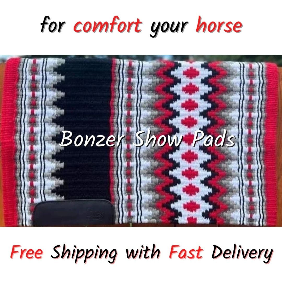 Hand-loomed Wool Western Show Pad: Horse Saddle Blanket (34x42) - Etsy