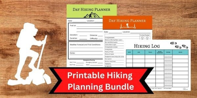 Printable Hiking and Planning Bundle With Hiking Log, Hike Packing ...