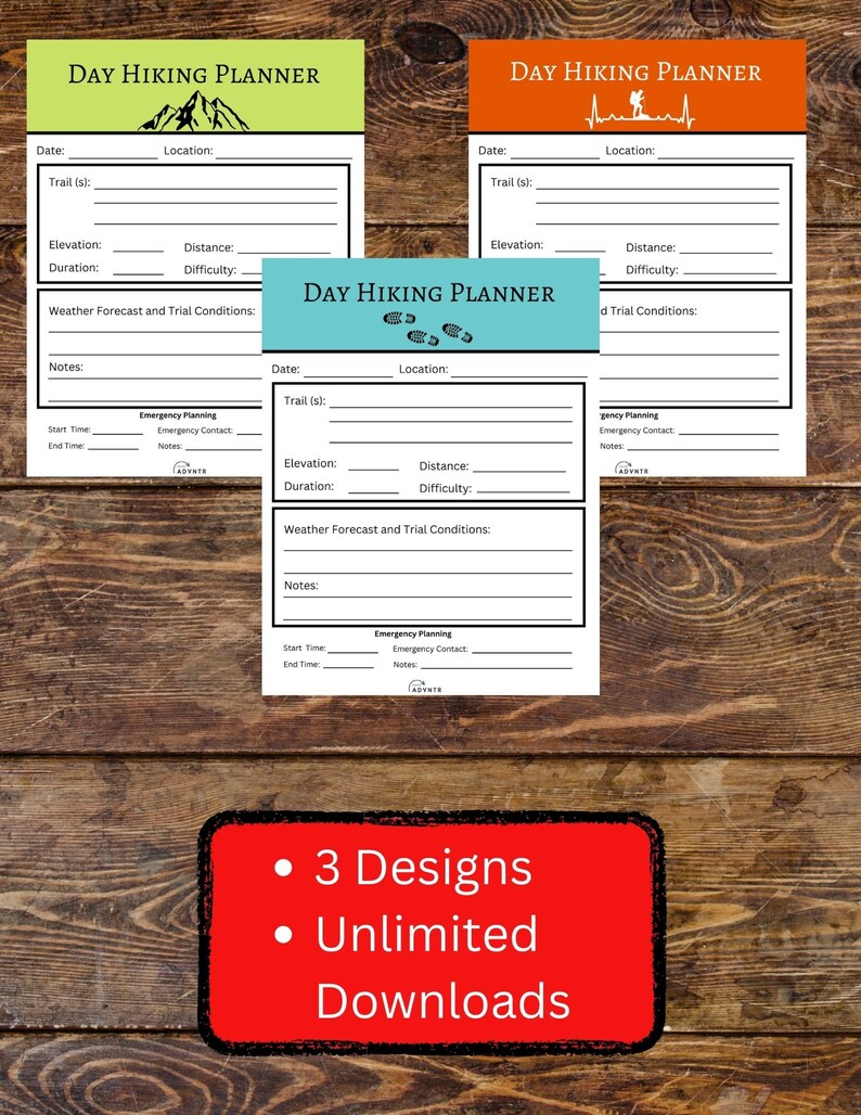 Hiking Planner and Hike Packing Checklist, Hiking Essentials, Hike ...