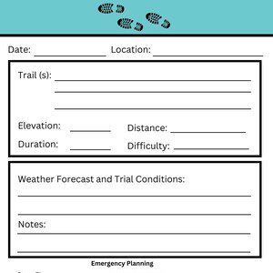 Hiking Planner and Hike Packing Checklist, Hiking Essentials, Hike ...