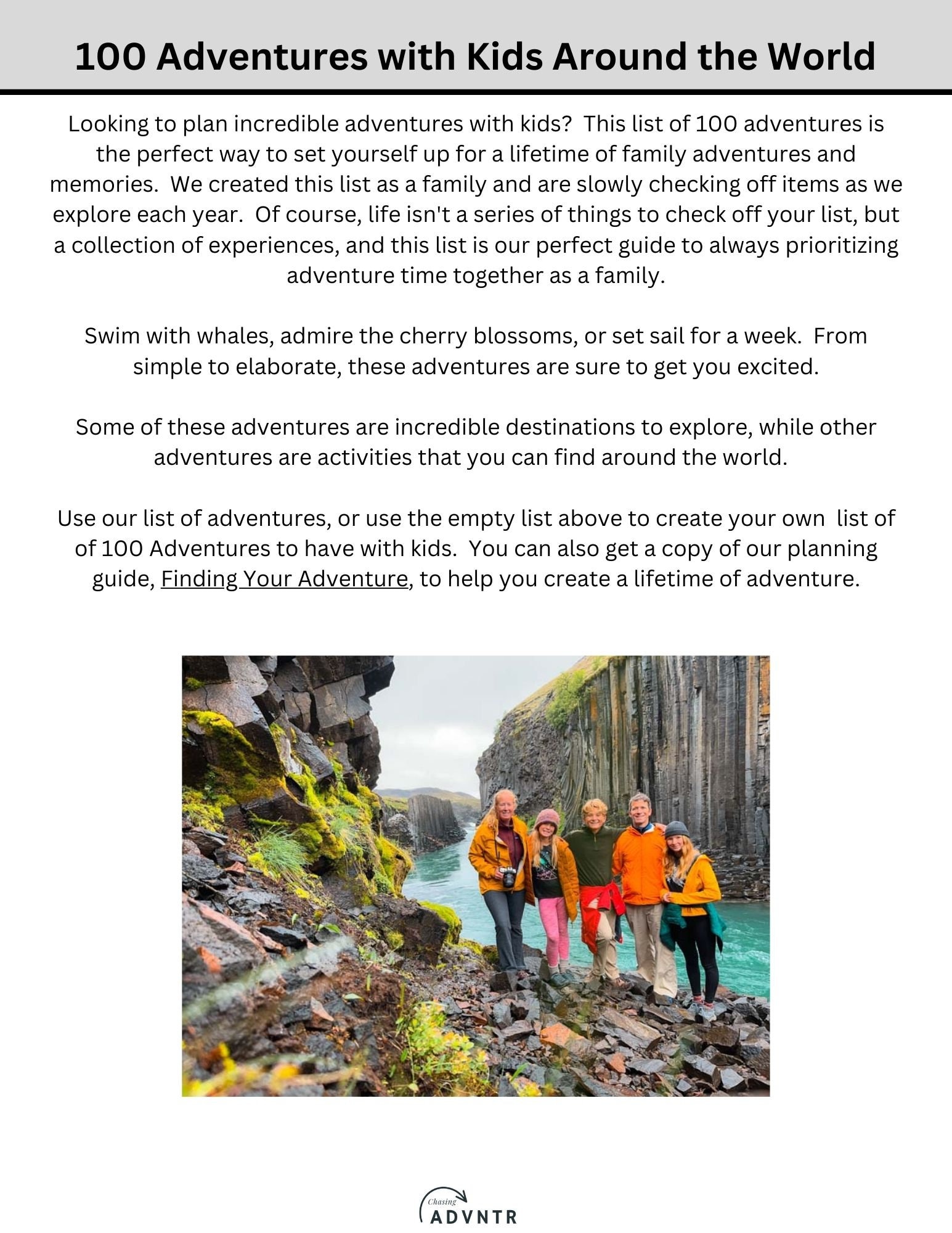 100 Adventure to Have With Your Kids, Adventure Planning, Travel ...