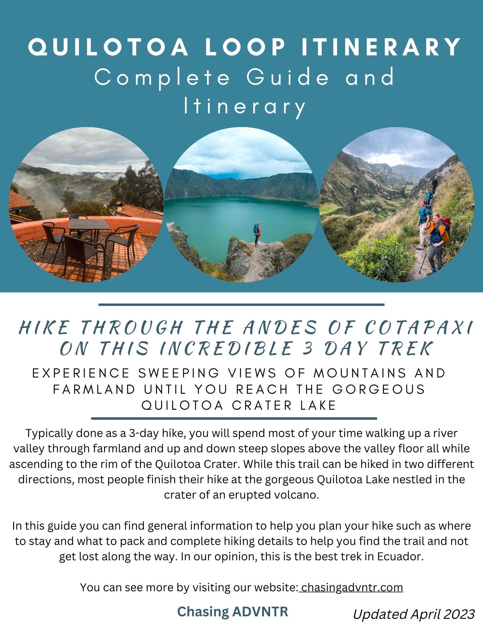 Quilotoa Loop Guide, Ecuador, Quilotoa Loop Itinerary, Ecuador Hiking ...