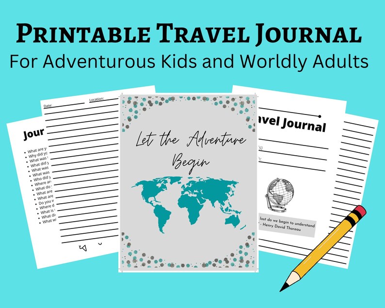 Printable Travel Journal for Your Next Adventure, Kids Travel Journal ...