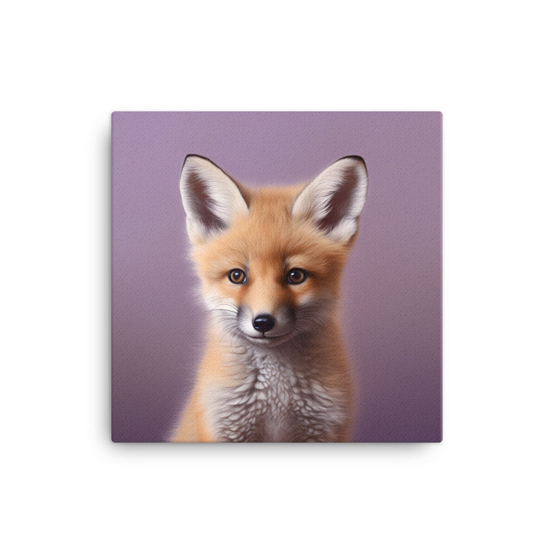 Lifelike Fox Cub: Ai-generated Wildlife Portrait Canvas Print Detailed ...