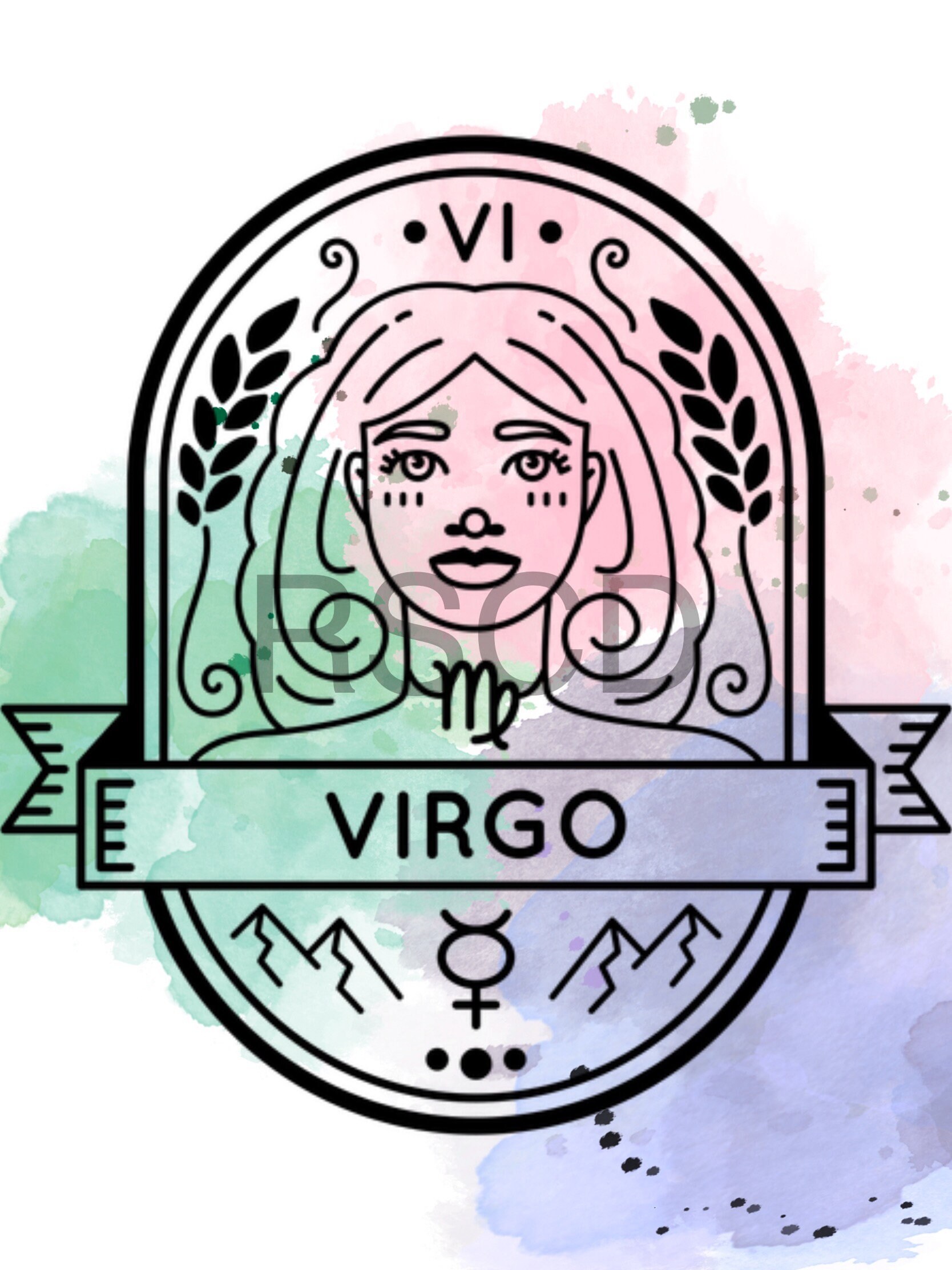 VIRGO Wall Decor Zodiac Sign Art Digital Print - Etsy