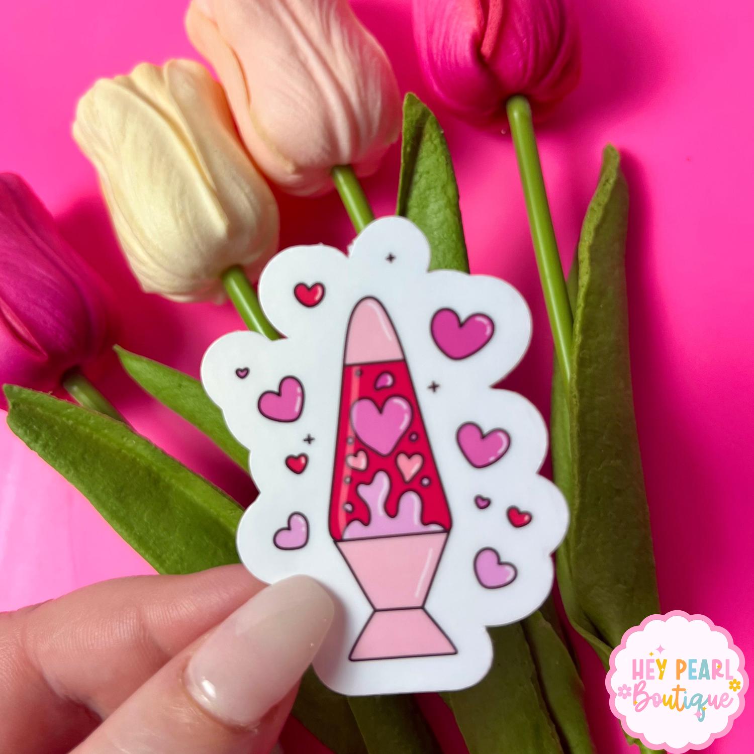 Heart Lava Lamp Sticker | Valentine's Day Coquette Design | Glossy ...