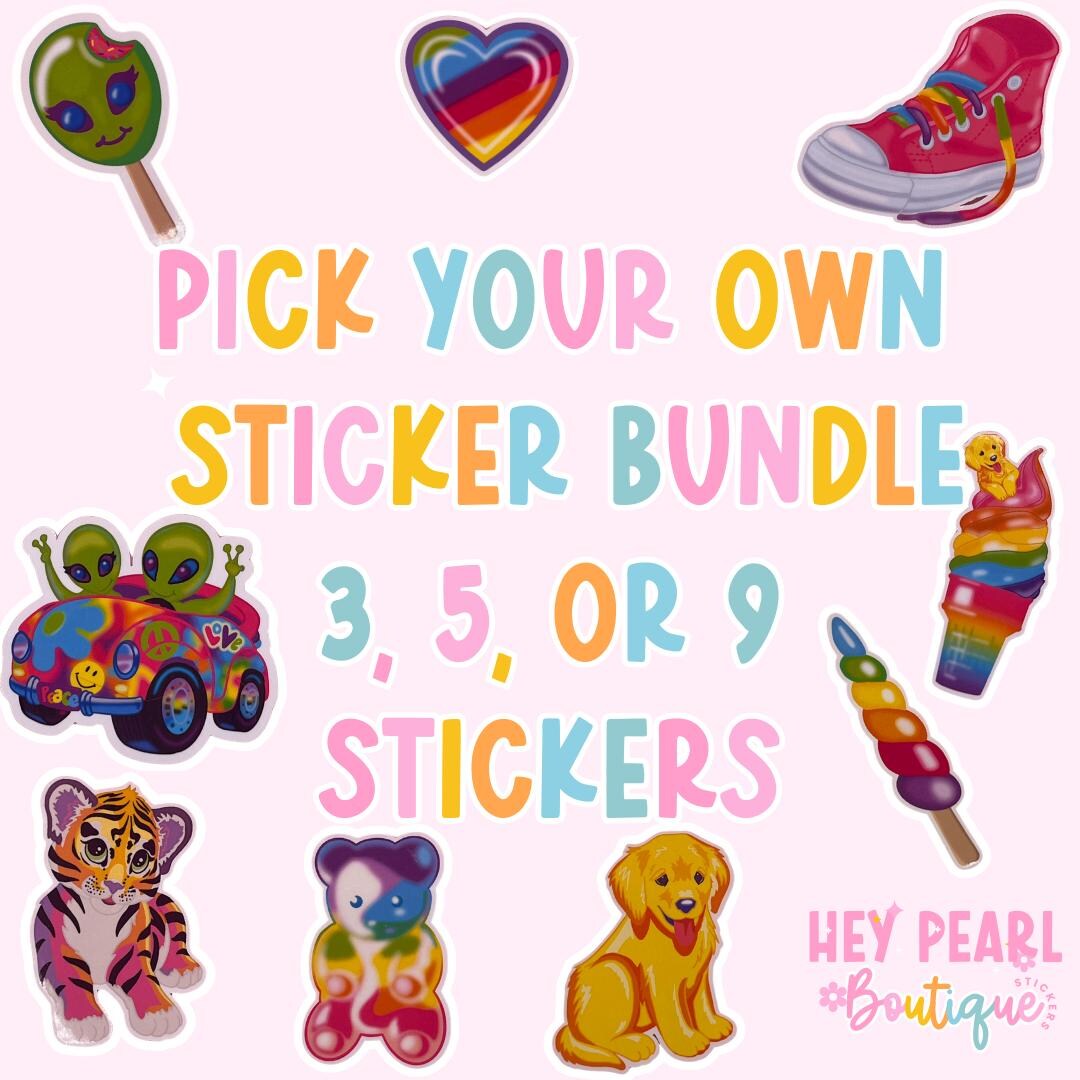 Custom Vinyl Sticker Pack | Rainbow Nostalgia Sticker Pack | Lisa Frank ...