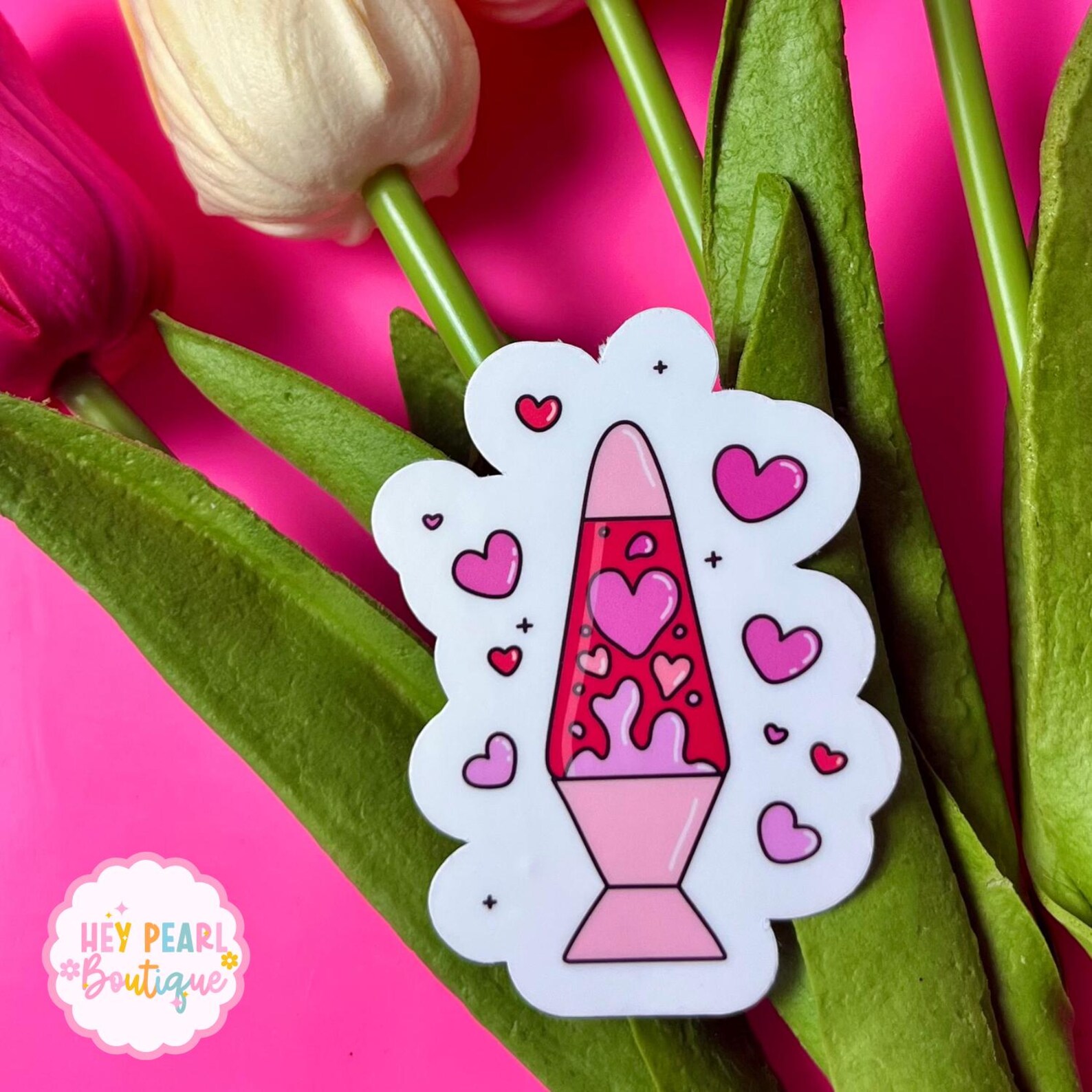 Heart Lava Lamp Sticker | Valentine's Day Coquette Design | Glossy ...