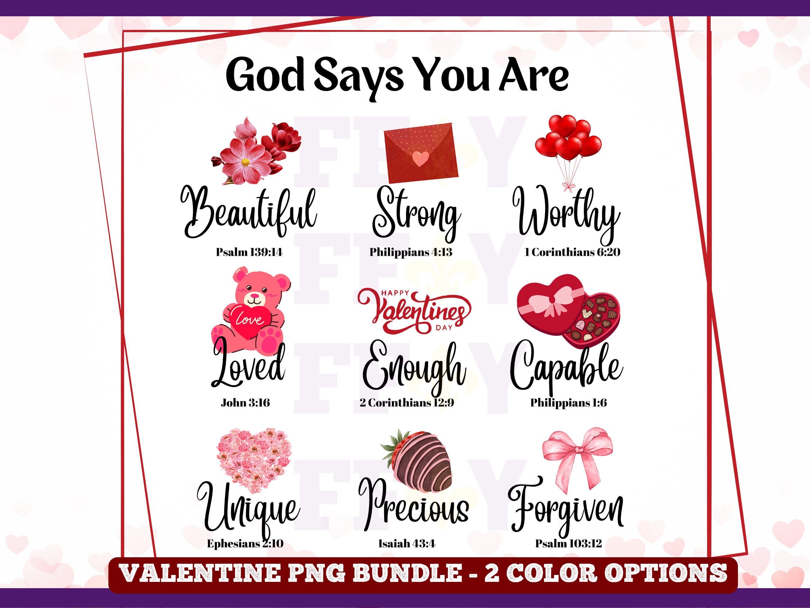 God Says You Are Valentine PNG, Christian Valentine PNG, Bible Verse ...