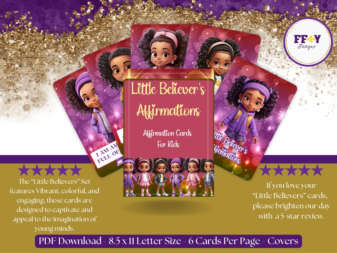 Affirmation Cards for Kids | Black Girl Affirmation Cards | Lunchbox ...