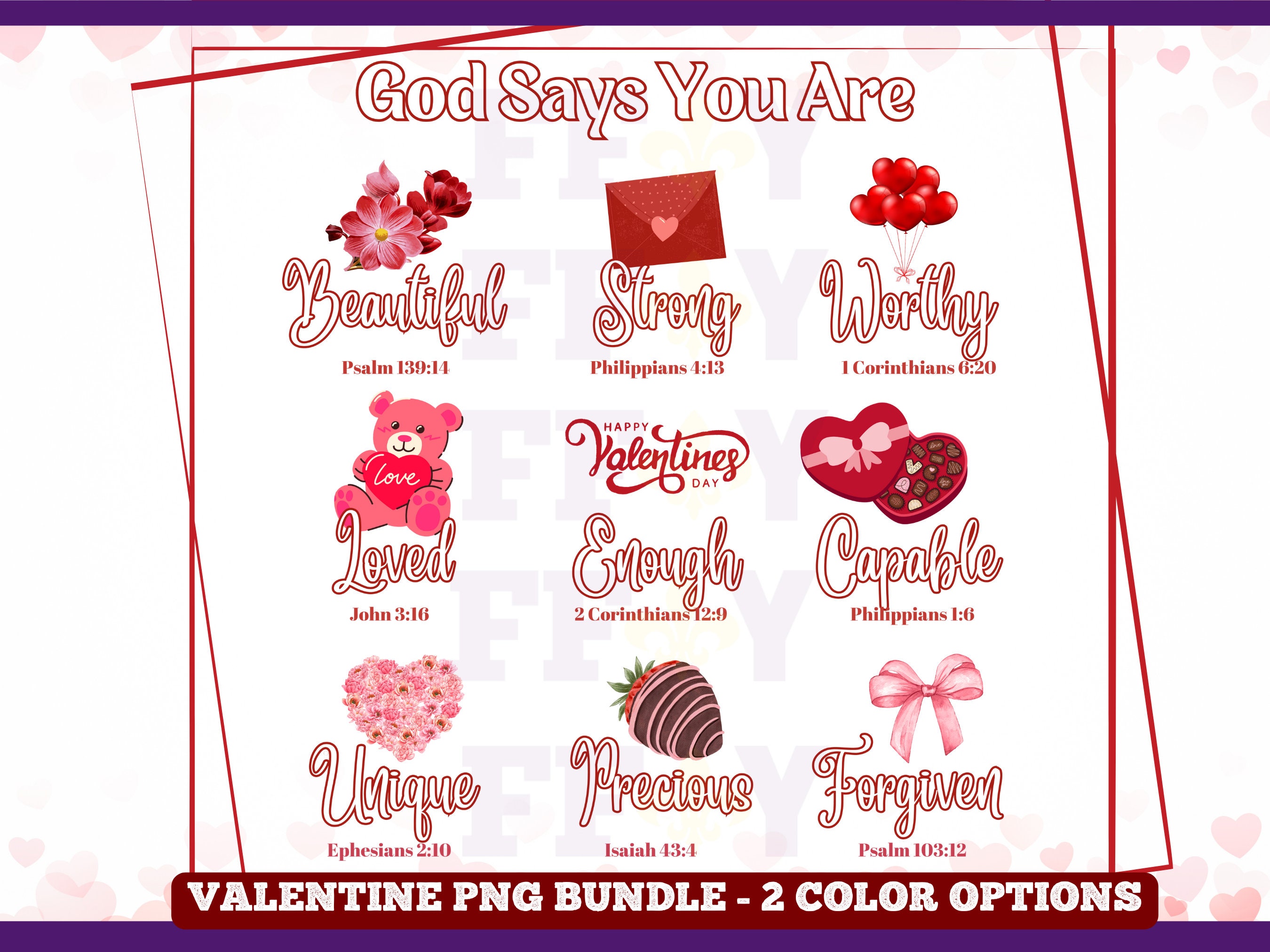 God Says You Are Valentine PNG, Christian Valentine PNG, Bible Verse ...