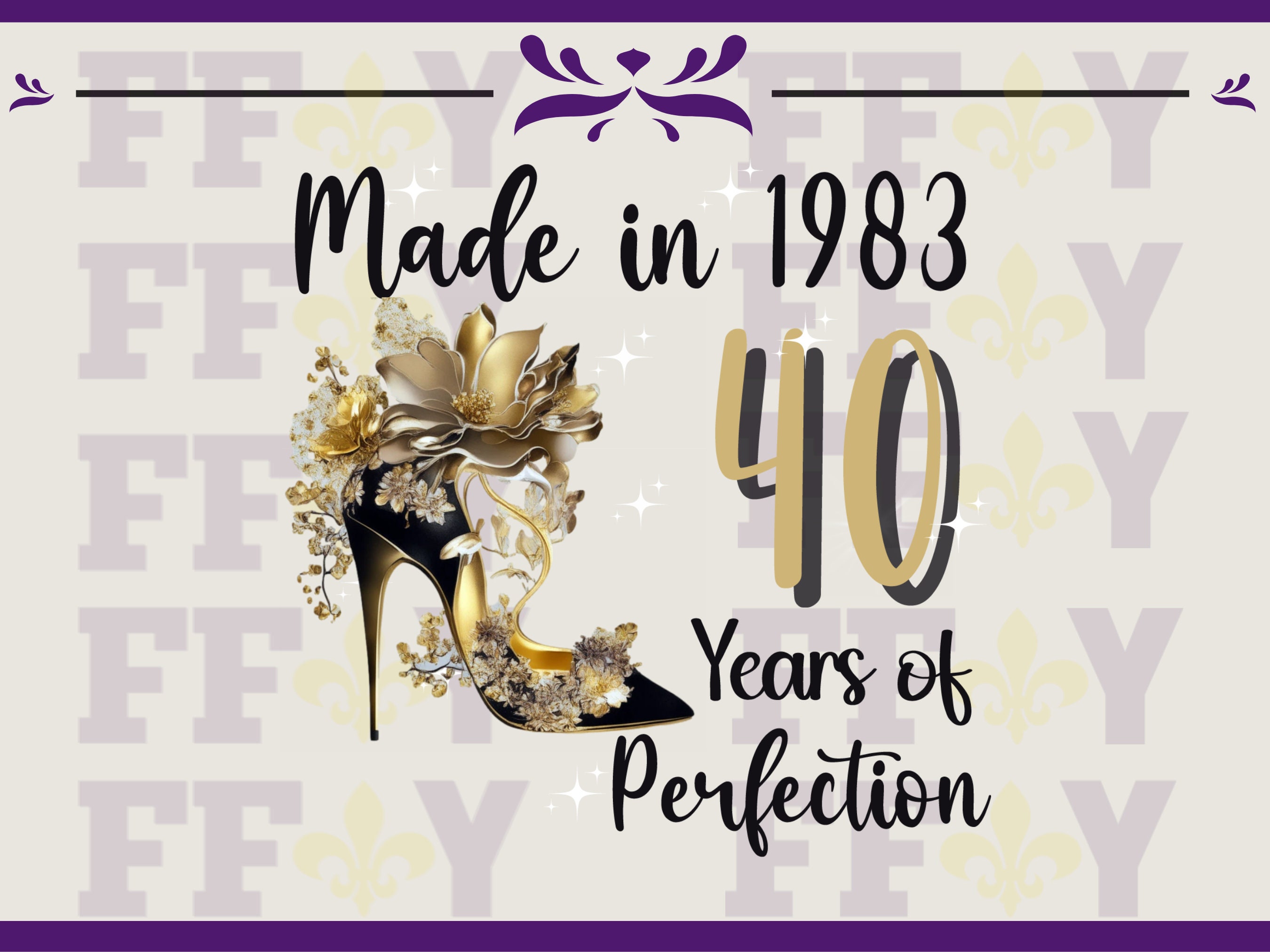 40th Birthday PNG, High Heel Clipart, 40th Birthday PNG for T-shirts ...