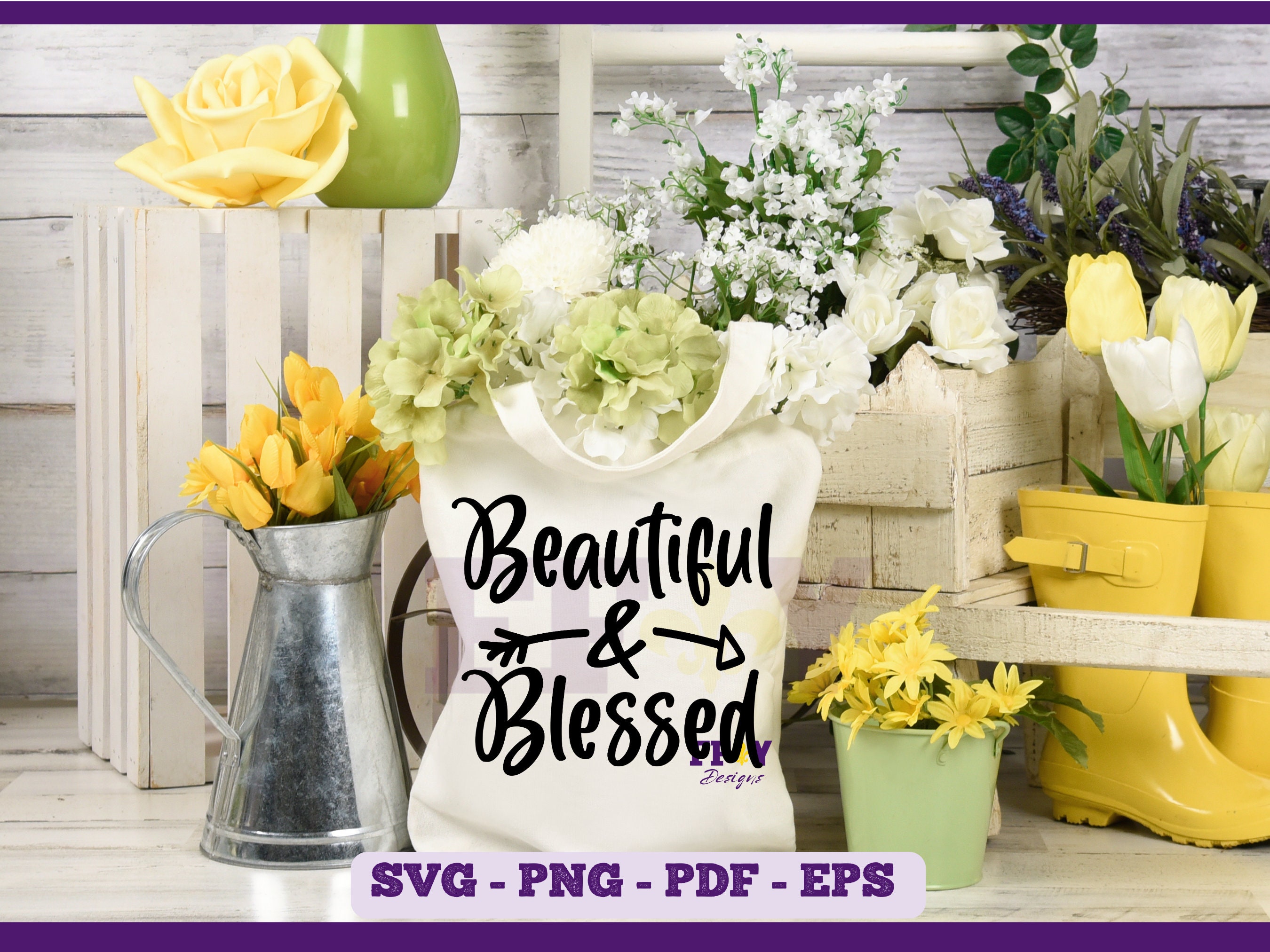 Beautiful and Blessed SVG, Blessed Svg Png, Self Love Svg, Motivational ...