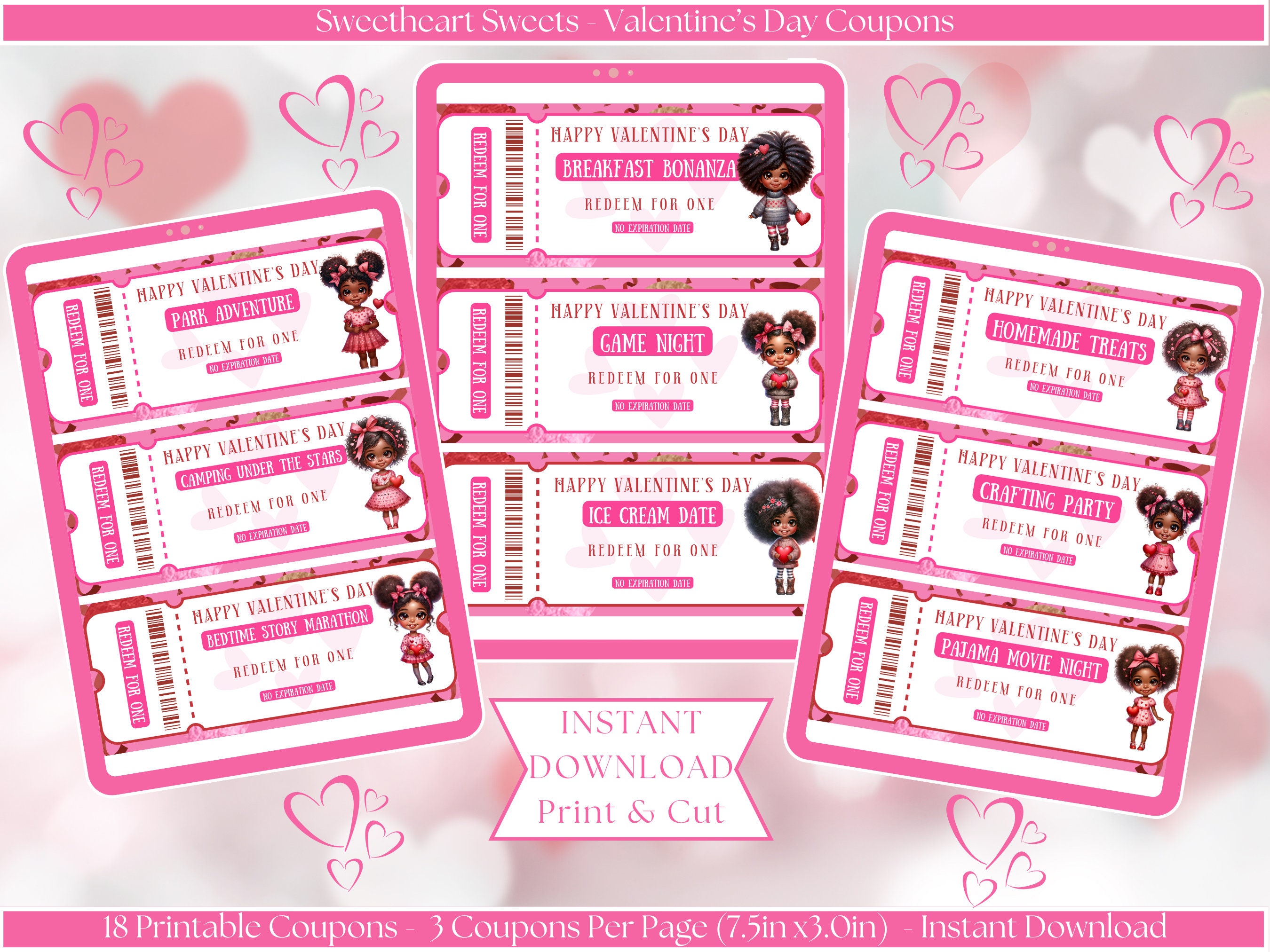 Valentine's Day Coupons for Girls Printable Valentine's Coupons for ...