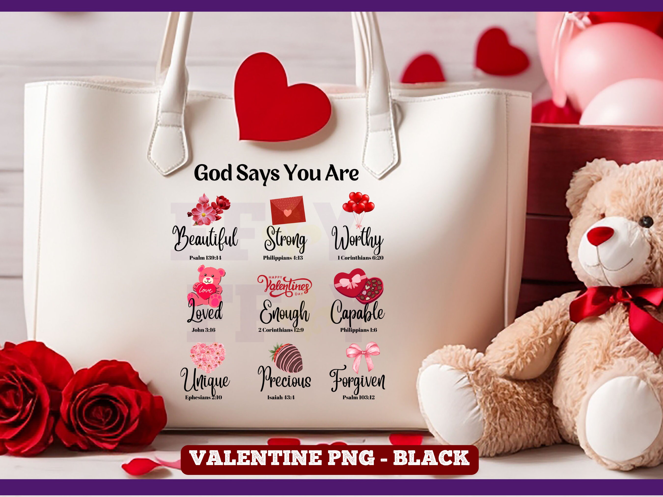 God Says You Are Valentine PNG, Christian Valentine PNG, Bible Verse ...